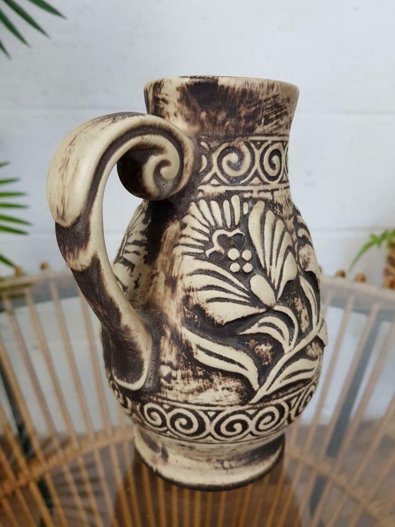 Vintage West German Pot 671 17 Bay Brown Floral Jug Mid Century ...